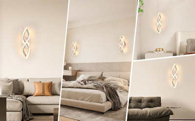 Modern Curved LED Wall Light - 16W, 1800lm Warm White 3000K