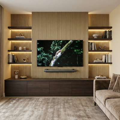 Modern Curved Wall Panels for Feature & Media Walls Water-Resistant ...