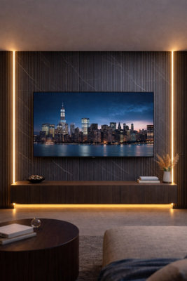 Modern Curved Wall Panels for Feature & Media Walls Water-Resistant ...