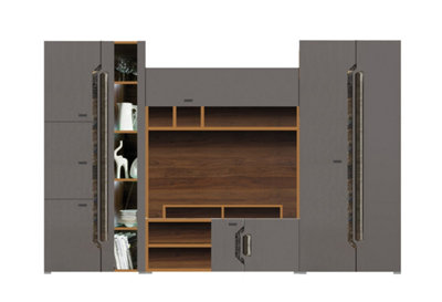 Modern Davos Basic Entertainment Unit H1960mm W3100mm D580mm with Dark ...