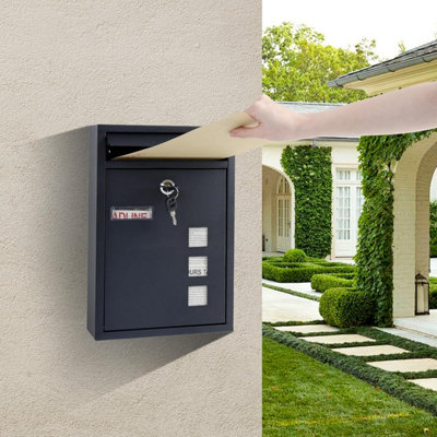 Modern Delivery Steel Post Box Wall Mounted Mailbox Letterbox with ...