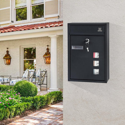 Modern Delivery Steel Post Box Wall Mounted Mailbox Letterbox with ...