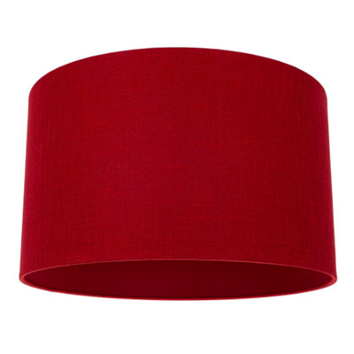 Modern Designer Red Linen Fabric Lamp Shade with Inner Matching Cotton ...