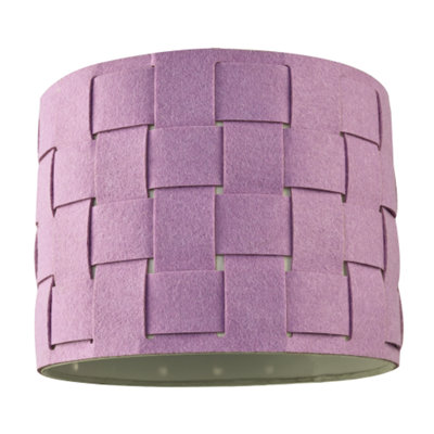 Modern Designer Woven Cross Hatch Felt Drum 10 Inch Lamp Shade in Soft ...