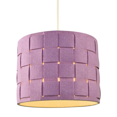 Modern Designer Woven Cross Hatch Felt Drum 10 Inch Lamp Shade in Soft ...