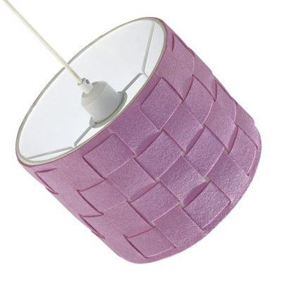 Modern Designer Woven Cross Hatch Felt Drum 10 Inch Lamp Shade in Soft ...