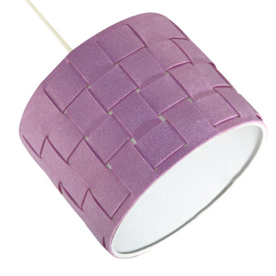 Modern Designer Woven Cross Hatch Felt Drum 10 Inch Lamp Shade in Soft ...