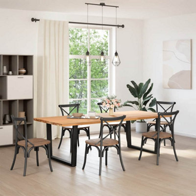 Modern Dining Table Legs V-Shape 2 pcs Black 100x(72-73.3) cm Steel