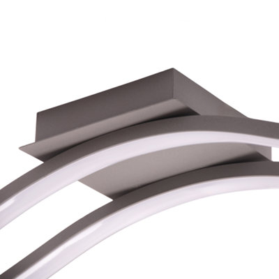 Modern Double Wavy Strip Flush LED Powered Ceiling Light Fitting in ...