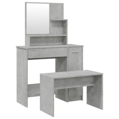 MODERN DRESSING TABLE SET CONCRETE GREY 86.5X35X136 CM
