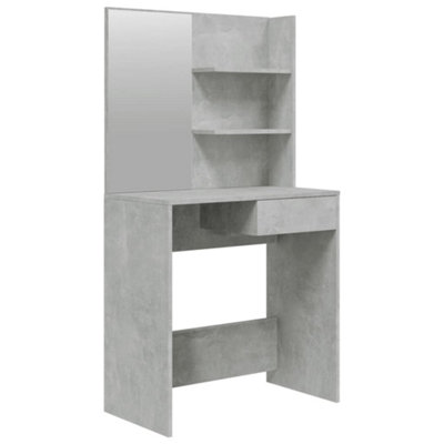 Modern Dressing Table with Mirror Concrete Grey 74.5x40x141 cm