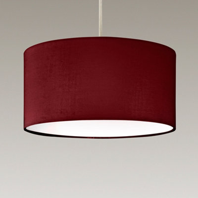Modern Drum Red Pendant Ceiling Light Shades with Diffuser | DIY at B&Q