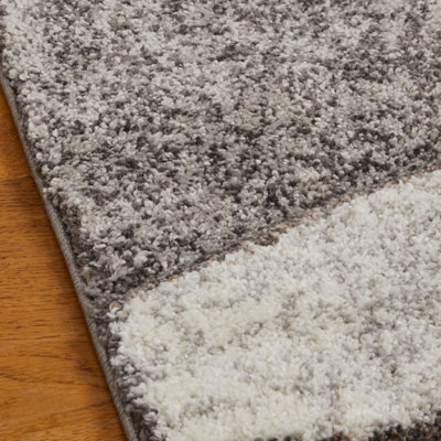 Modern Easy to Clean Abstract Contemporary Grey Rug for Dining Room ...