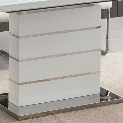 Modern Extending Dining Table in High Gloss White Frias