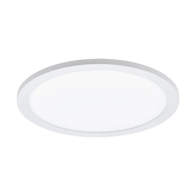 Modern Flush Ceiling Light with White Shade and LED Bulb