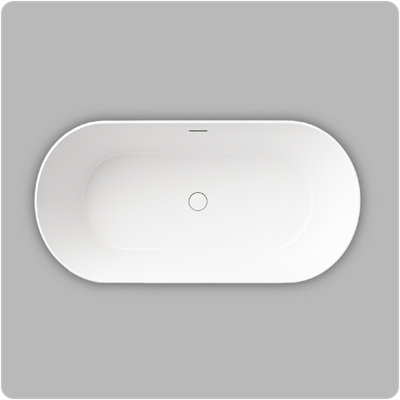 Modern Freestanding Double Ended Bath White Gloss + Waste Included 1650 ...