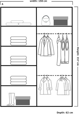 Modern Full Mirror Sliding Wardrobe with LED Light - 150cm/200cm ...