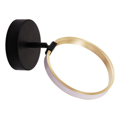 Modern Fully Adjustable Gold Ring LED Ceiling or Wall Light with Mat ...