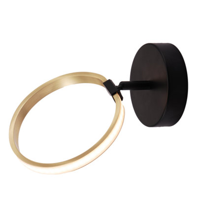 Modern Fully Adjustable Gold Ring LED Ceiling or Wall Light with Mat ...