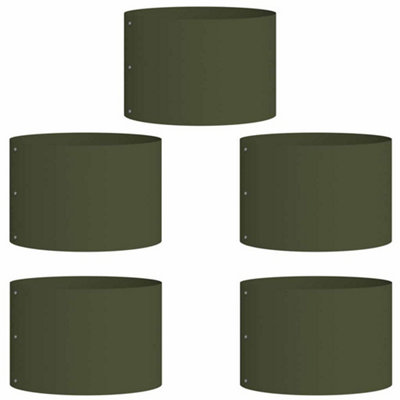 Modern Garden Planters 5 pcs Olive green 30 x 30 x 20 cm Steel