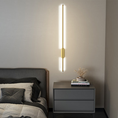 Modern Gold Linear Long Strip Aluminum LED Indoor Wall Light Wall ...