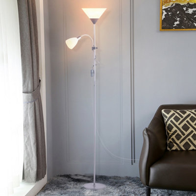 Modern Grey 2 Head Standing Floor Light for Living Room and Bedroom,175cm