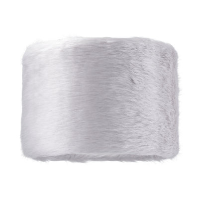 Modern Grey Soft and Brushable Faux Fur 10" Lamp Shade with Cotton ...