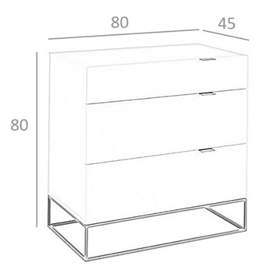 Modern Grey Wood and Black Steel Chest of Drawers for Stylish Storage
