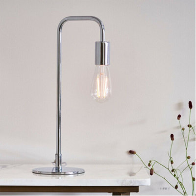 Modern Hangman Table Lamp Chrome Industrial Metal Arm Bedside Desk ...