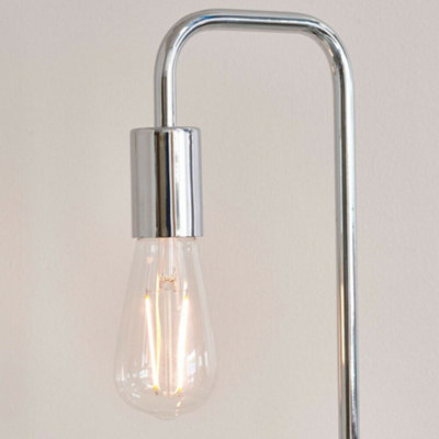 Modern Hangman Table Lamp Chrome Industrial Metal Arm Bedside Desk ...