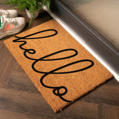 Modern Hello Scribble Text Doormat | DIY at B&Q