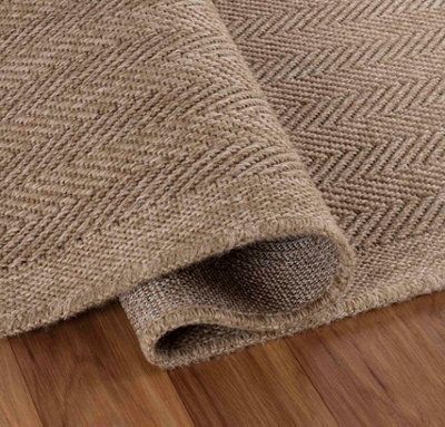 Modern Herringbone Design Outdoor-Indoor Rugs Jute 60x220 cm