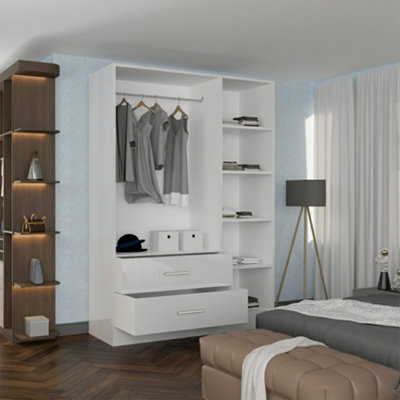 Modern High Gloss Hinged Wardrobe with Mirror - 2, 3 or 4 Doors and ...