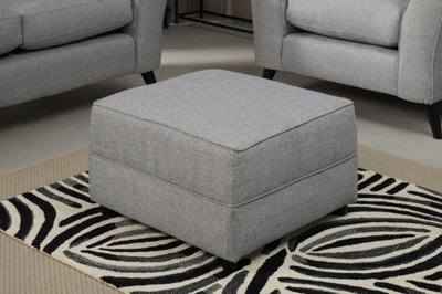 Modern Home Caxton Standard Footstool Silver | DIY at B&Q