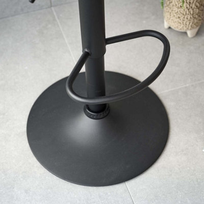 Modern Industrial Gas Lift bar stool in faux leather with foot rest ...