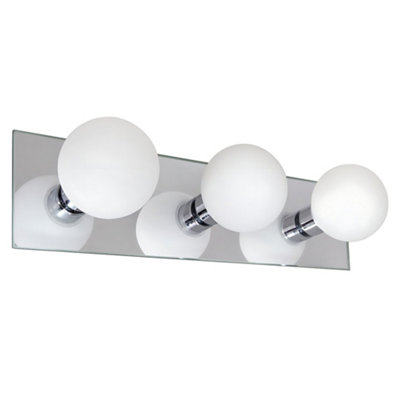 Modern IP44 Opaque 3 Globe Bathroom Mirror Light M0220