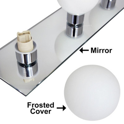 Modern IP44 Opaque 3 Globe Bathroom Mirror Light M0220
