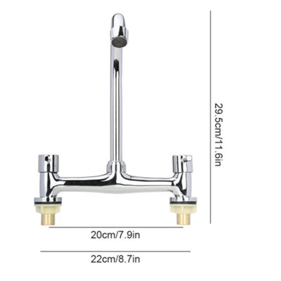 Modern Kitchen Sink Mixer Tap 2 Hole Deck Mounted Faucet