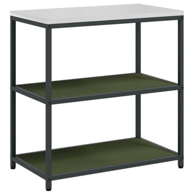 Modern Kitchen Storage Shelf with Shelf with Storage Olive green Steel