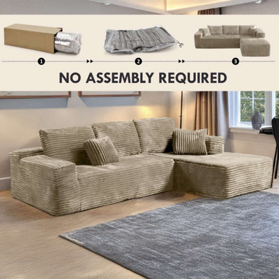 Modern L-Shaped Right or Left Corner Sofa - Smart Pack in Box, No ...