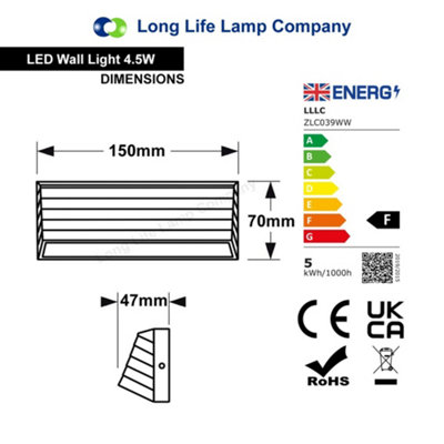 Modern LED Wall Light Down or Up Path Brick Surface Mount Light Matt ...