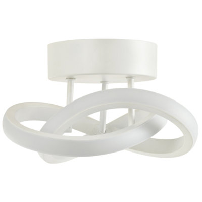 Modern LED White Ceiling Light with Swirl Thick Metal Strip Creates ...