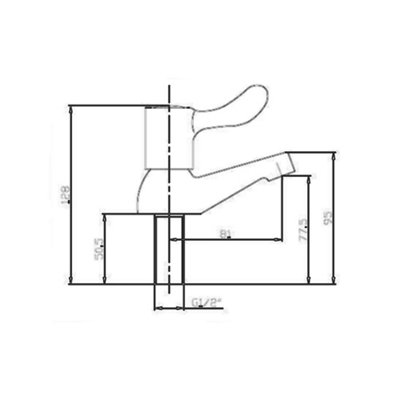 Modern Lever Action Basin Sink Taps Pair Bathroom 1/2" Hot & Cold ...