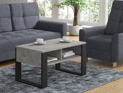 Modern Luca Rectangle Coffee Table in Concrete 900mm