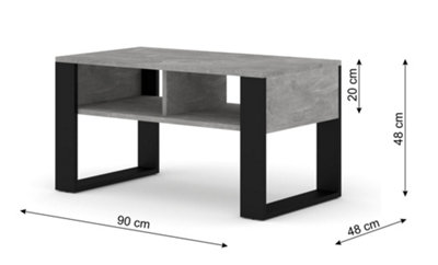 Modern Luca Rectangle Coffee Table in Concrete 900mm