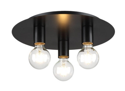 Modern Matt Black Vintage Edison Industrial Retro Ceiling Fitting for ...