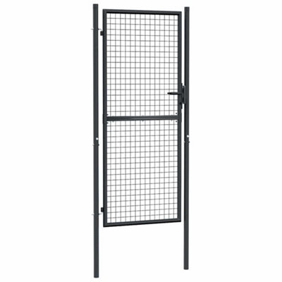 Modern Mesh Garden Gate Galvanised Steel 100x250 cm Grey