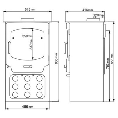 Modern Metallic Black 8kw DEFRA Multifuel Burning Tall Stove