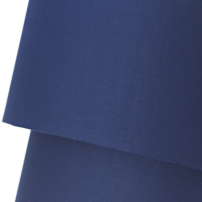 Modern Midnight Blue Cotton Double Tier Ceiling Shade with Shiny Copper ...
