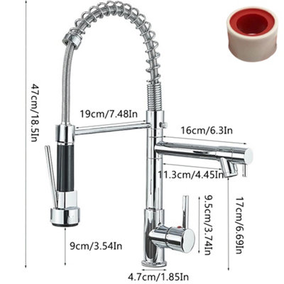 Modern Monobloc Pull Out Kitchen Mixer Tap Dual Spout Spray Single ...